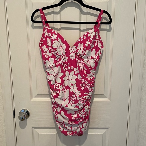 Athena | Swim | Athena Pink Hawaiian Floral Onepiece Bathing Suit Size ...